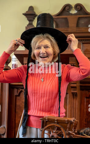 Marian Rees with a welsh hat, Story teller at Tal y Llyn Heritage ...