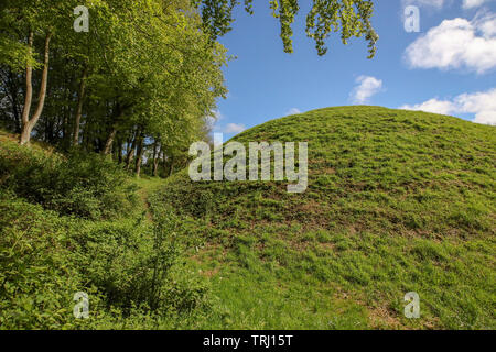 The earthen mound fort at Mount Sandel in Coleraine, Northern Ireland ...