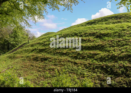The earthen mound fort at Mount Sandel in Coleraine, Northern Ireland ...