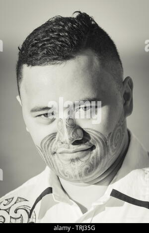 Portrait of a handsome young Maori Man Stock Photo - Alamy