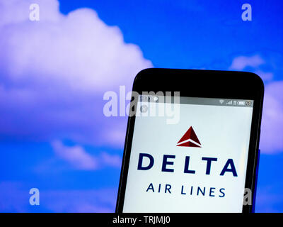 In this photo illustration, the Delta Air Lines, Inc. logo seen ...