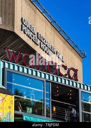 London Southbank Wahaca Mexican food market restaurant with, behind it ...