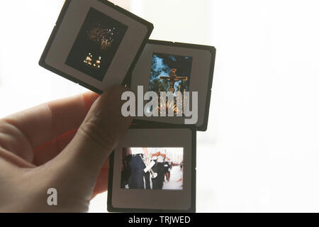Photographic slides on lightbox Stock Photo - Alamy