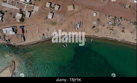 Aerial view of the community of Punta Chueca where the population of ...