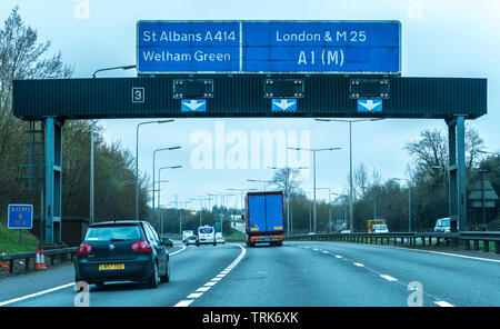 Road sign on A1(M) motorway near Doncaster and Barnsley Stock Photo - Alamy