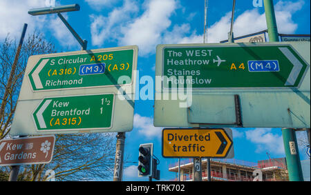 Direction signs at Heathrow Airport London Stock Photo - Alamy