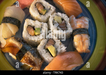 Close Up of Spicy Sushi Roll isolated on white background Stock Photo ...
