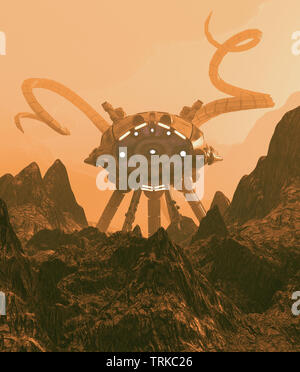 3D rendering of a science fiction alien landscape Stock Photo - Alamy