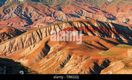 View of the beautiful striped red mountain Stock Photo - Alamy