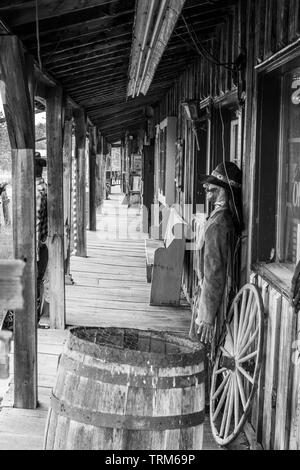Vintage wild west outpost with vintage buildings with aged wooden ...