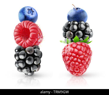 The pyramid of ripe raspberry over white background Stock Photo - Alamy