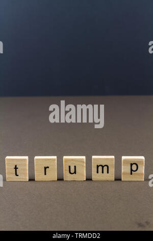 Trump spelled by children letter blocks Stock Photo - Alamy