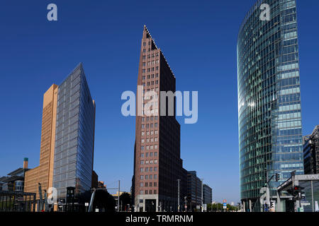 Modern buildings in the Potsdamer Platz, seen from the Leipziger ...