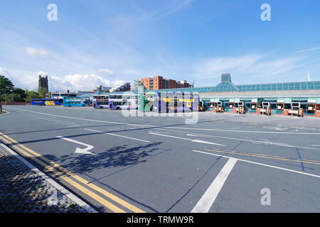 Buses at Leeds Bus Station Stock Photo - Alamy