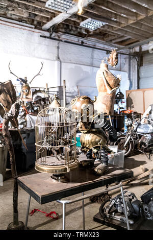 Repurposed art sculptures by Joe Rush at Vinegar Yard, London, UK Stock ...