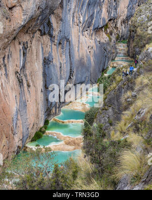 Millpu Lagoon, a series of stunning natural turqoise pools, near the ...
