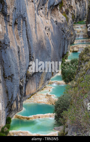 Millpu Lagoon, a series of stunning natural turqoise pools, near the ...