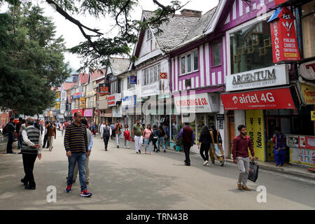 Old colonial buildings at the Mall, Shimla, Himachal Pradesh, India ...