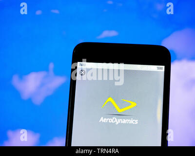 In this photo illustration the Aerodynamics Inc. logo is seen displayed ...
