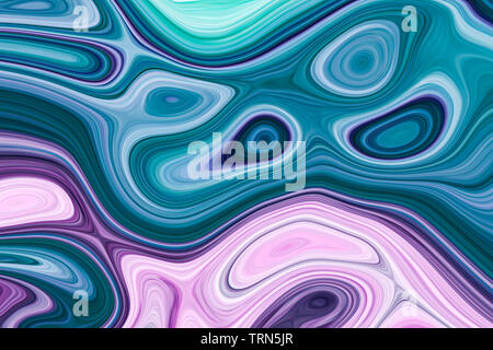 Beautiful flowing fabric flying in the wind. Blue wavy silk or satin ...