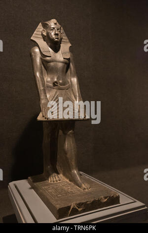 Statue of Sphinx of Amenemhat III in cairo egyptian museum Stock Photo ...