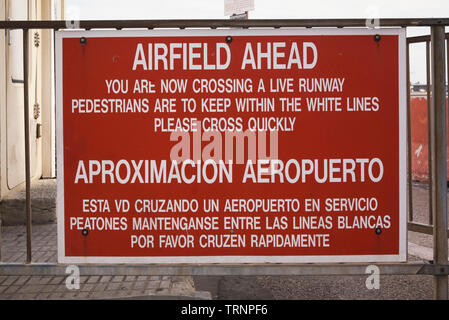 Airfield warning sign Stock Photo: 89294849 - Alamy