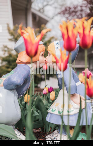 Colorful traditional Dutch wooden tulip flowers Stock Photo - Alamy