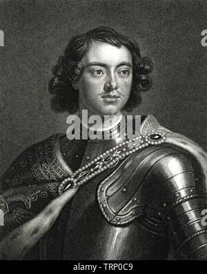 Peter the Great, Tsar of Russia (1672-1725) . English: Portrait of ...