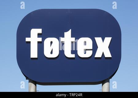 Fotex food logo on a facade. Fotex is a Danish chain of retail stores ...