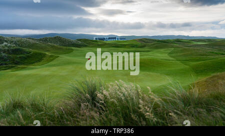 View of Machrie Golf Links golf course on Islay. In Inner Hebrides ...