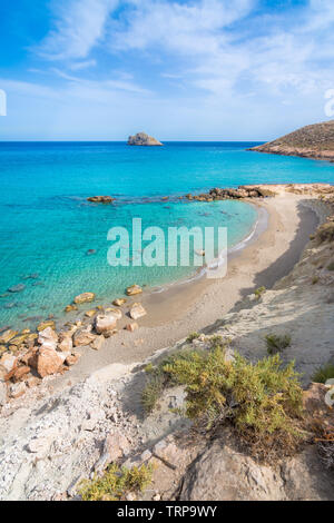 Amazing sandy beach of Xerokampos, Sitia with turquoise waters at the ...
