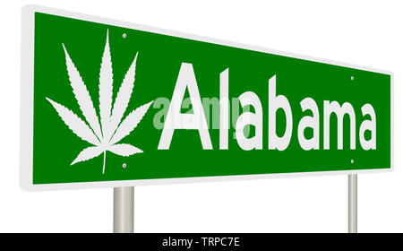 Green highway sign with marijuana leaf for Idaho Stock Photo - Alamy