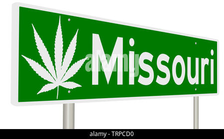 Green highway sign with marijuana leaf for Idaho Stock Photo - Alamy