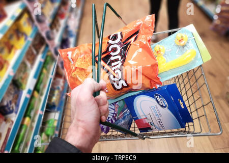 Cheap goods on sale in a Poundland store in West London on June 9, 2019 ...