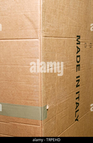 Made in Italy label on violet cotton shirt Stock Photo - Alamy