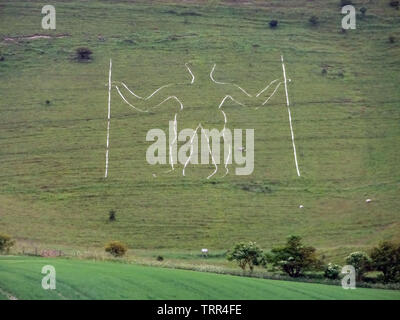 The Long Man of Wilmington, ancient figure on the South Downs near ...