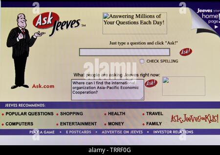 Ask Jeeves was a popular search engine in the 1990s Stock Photo - Alamy