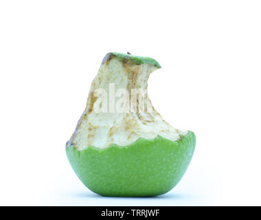 Red moldy apple or rotting apple as concept of skin problems, isolated ...