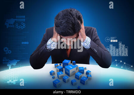 Dot com domain in cubes Stock Photo - Alamy