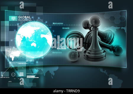 black pawn isolated on color Stock Photo - Alamy