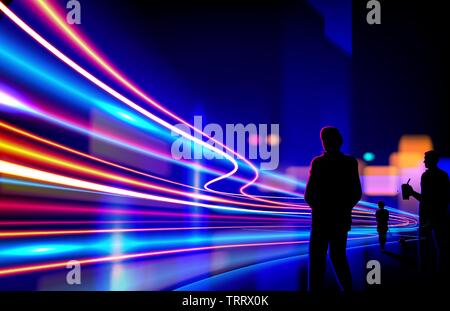 Slow Shutter of Traffic Light in Vector Stock Vector Image & Art - Alamy