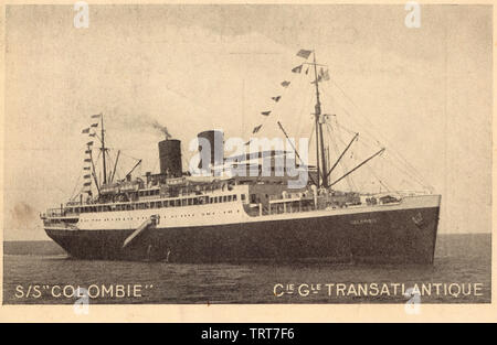 S/S Colombie, a liner from the Compagnie Générale Transatlantique ...