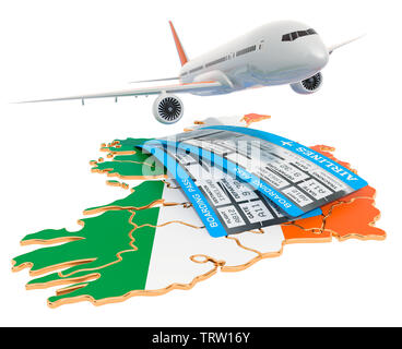 Ireland travel concept map background with planes, tickets. Visit ...