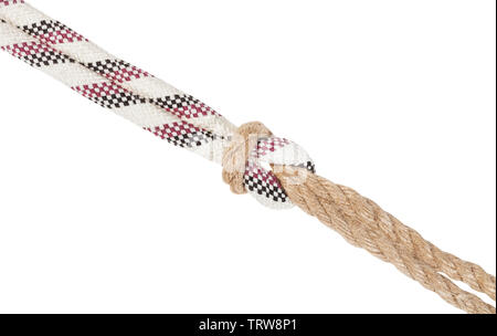 double knot joining two ropes isolated on white background Stock Photo ...