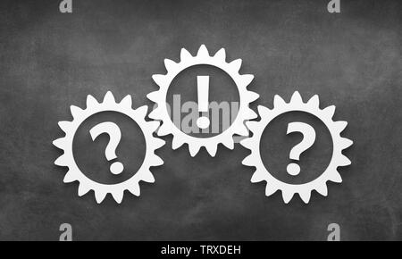 question mark with gears - Illustration Stock Photo - Alamy