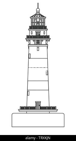 lighthouse outline drawing isolated on white vector illustration EPS10 ...