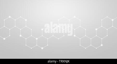 hexagonal pattern with technical structure - Illustration Stock Photo ...