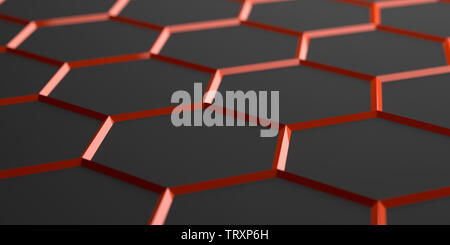 hexagonal pattern in technical structure - Illustration Stock Photo - Alamy