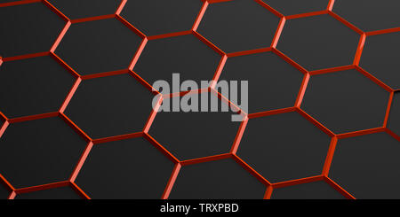 hexagonal pattern in technical structure - Illustration Stock Photo - Alamy