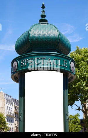 France, F-Paris, advertising column, advertising pillar Stock Photo - Alamy